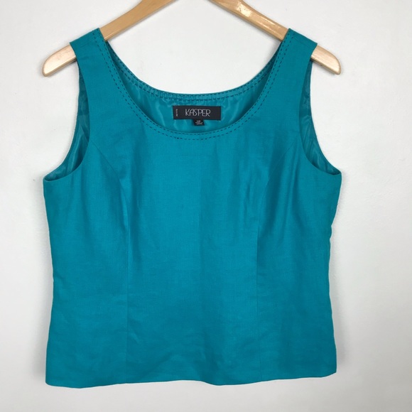 Kasper | Tops | Kasper Teal Blue Blouse Shirt | Poshmark